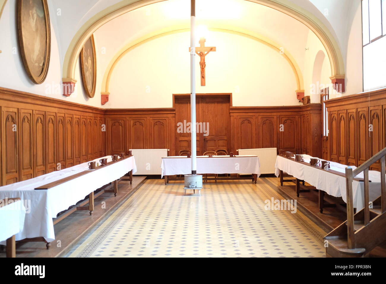 The monastery dining room in the Carthusian monastery in Pleterje ...