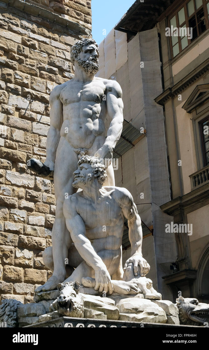 Hercules and Cacus statue in Piazza della Signoria in Florence, Italy ...