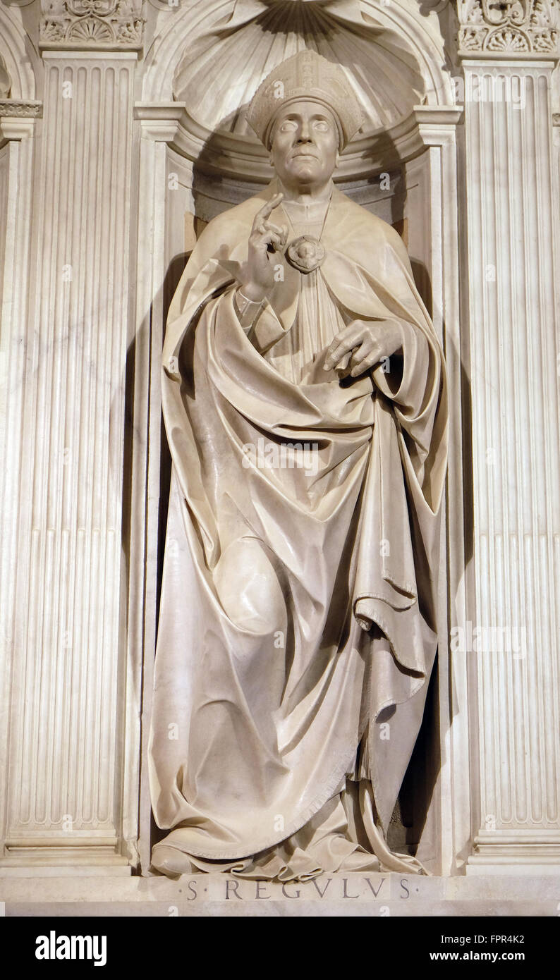 Saint Regulus statue on altar in the Cathedral of St Martin in Lucca ...