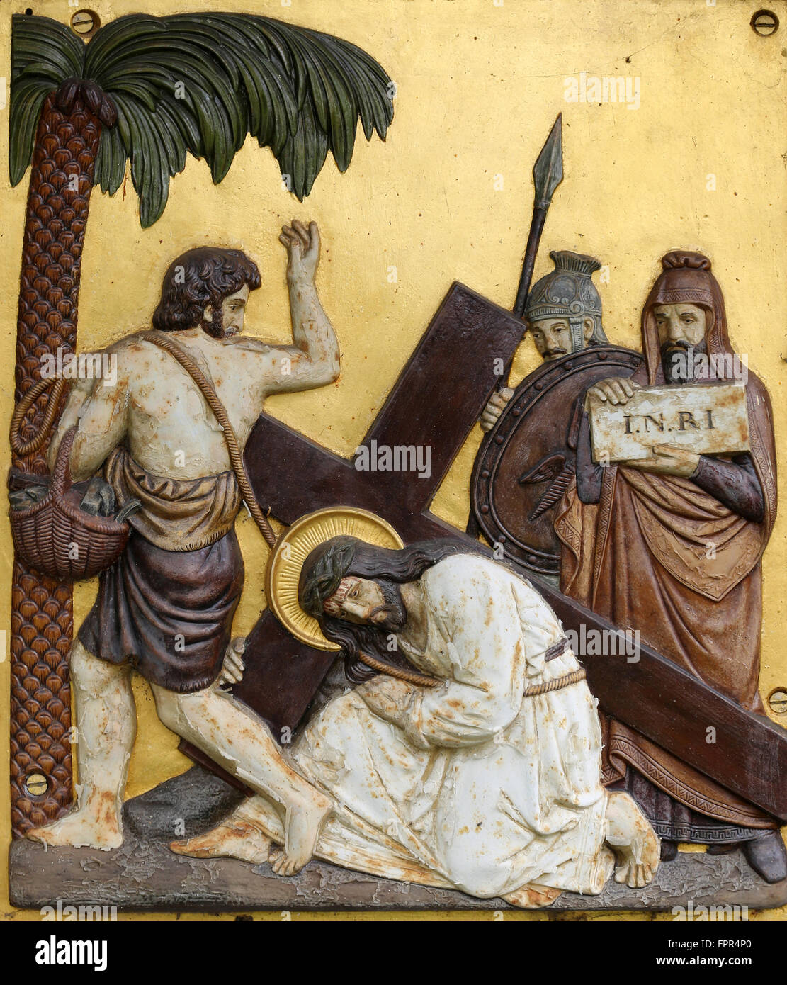 Jesus falls the first time, 3rd Stations of the Cross in Hohenberg ...