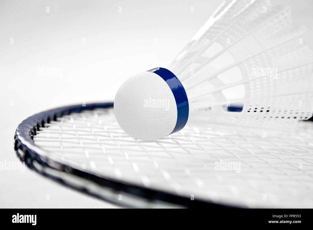 Badminton racket and shuttlecock closeup Stock Photo - Alamy