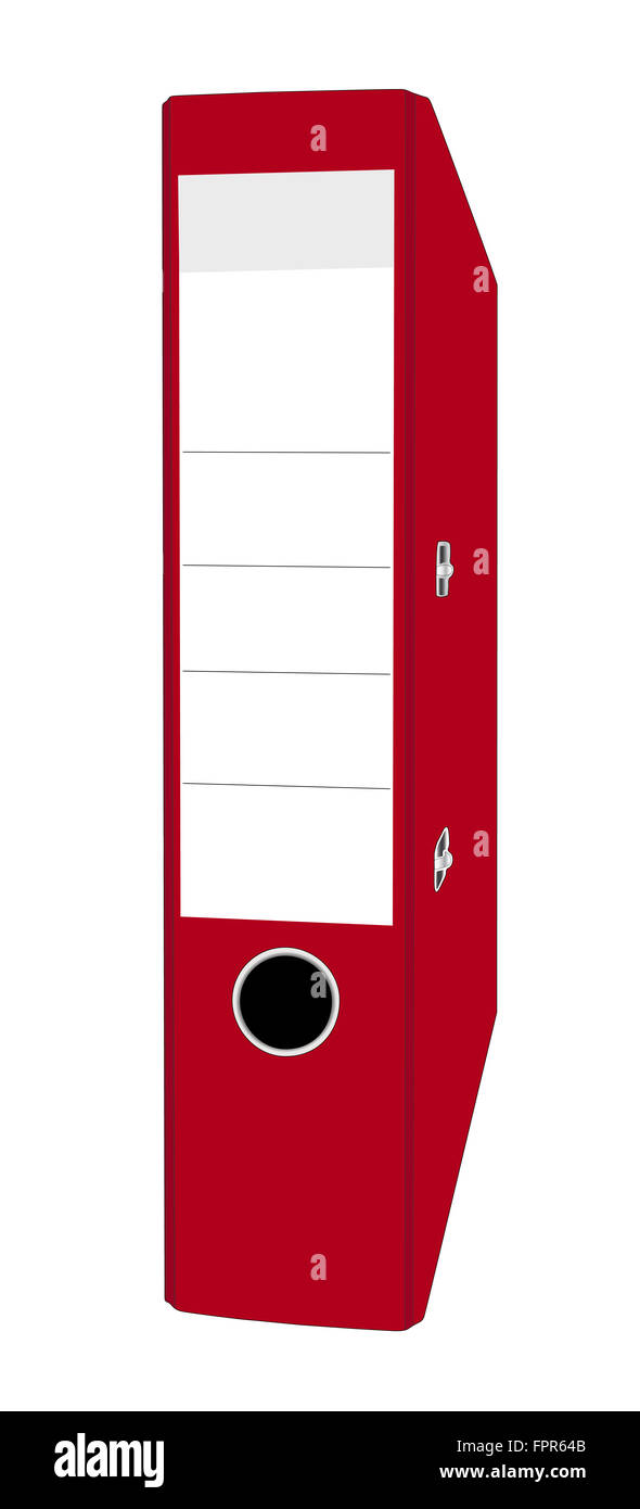 Red file folder isolated on white background Stock Photo - Alamy