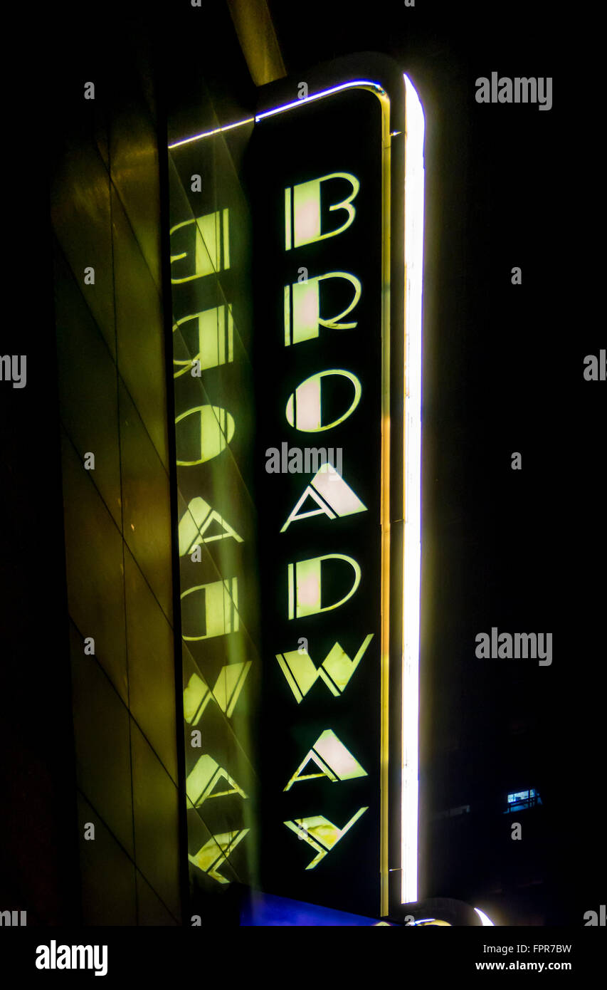 Broadway illuminated sign, New York City, USA Stock Photo - Alamy
