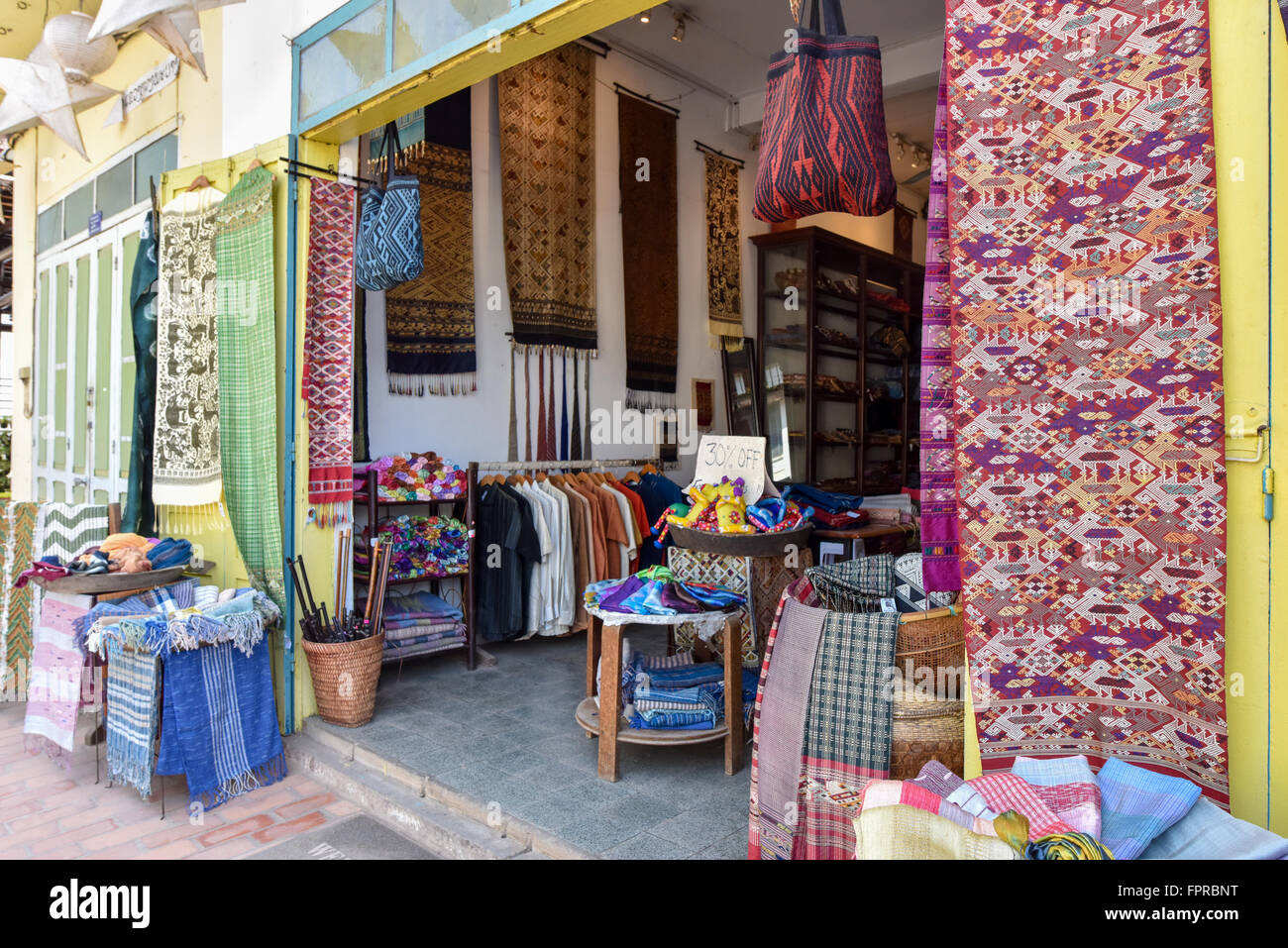 Storefront of boutique selling handmade crafts Luang Prabang Laos Stock ...