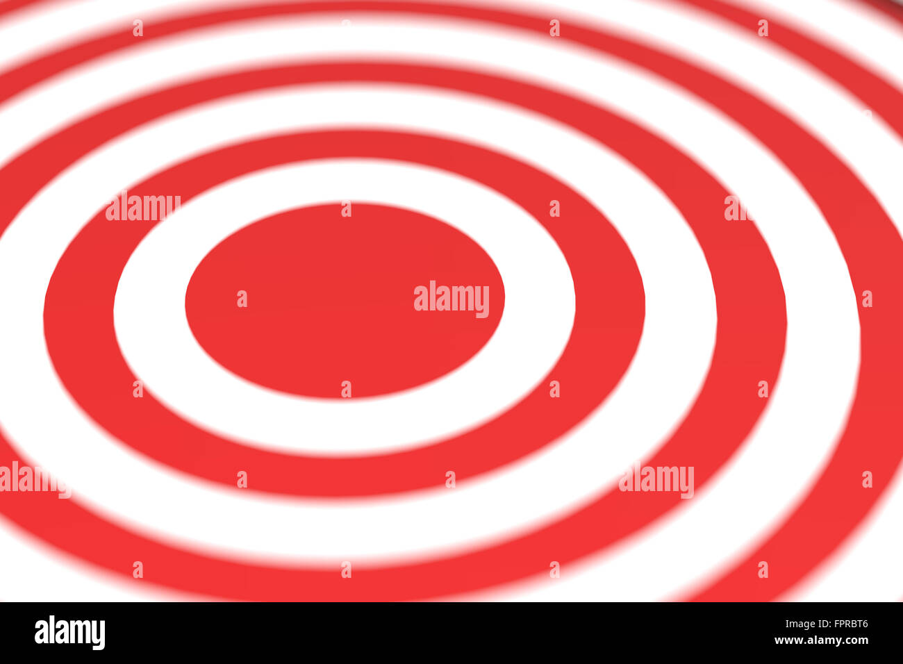 3d rendering of a circular red and white target on white background ...