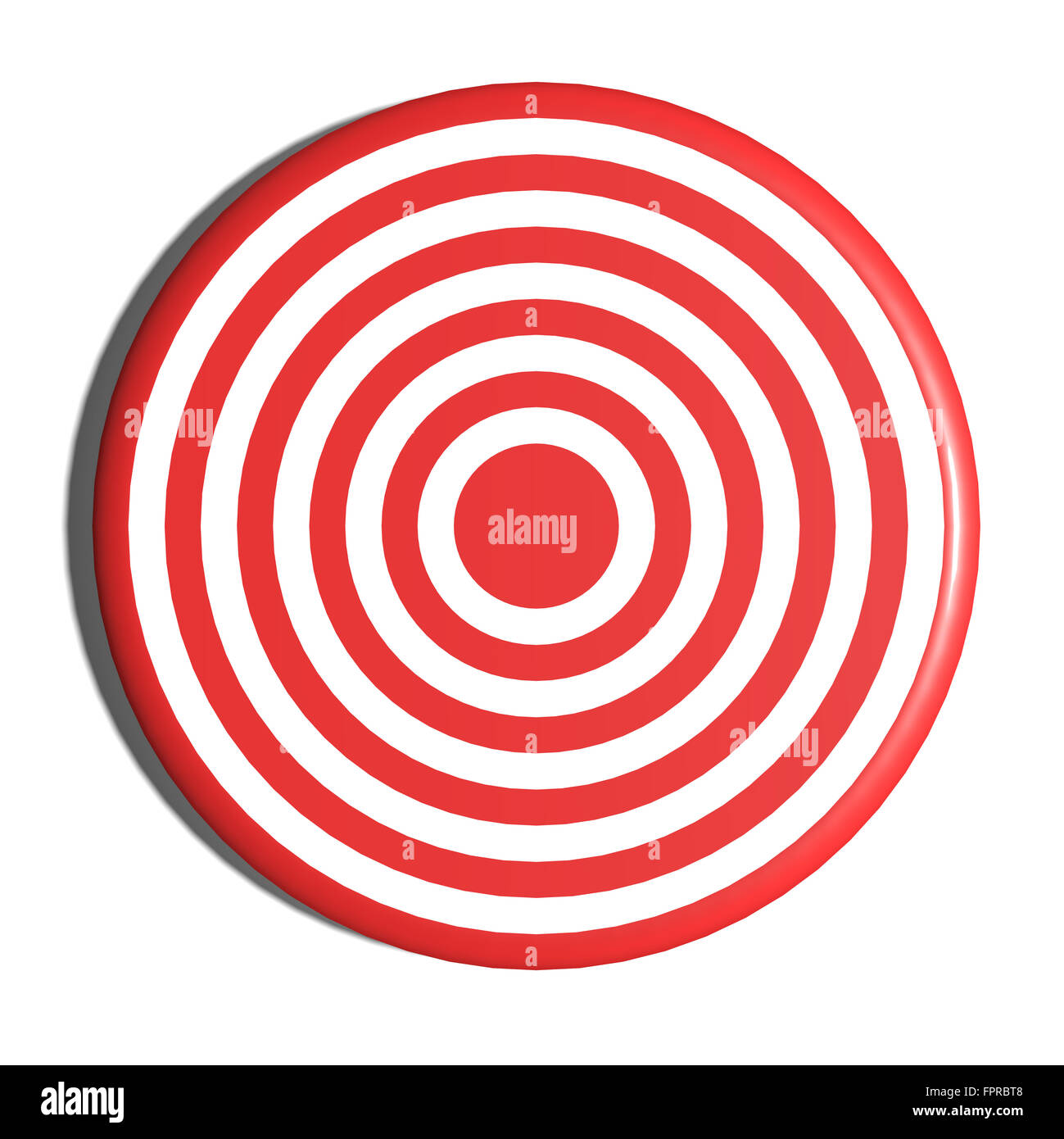 3d rendering of a circular red and white target on white background ...