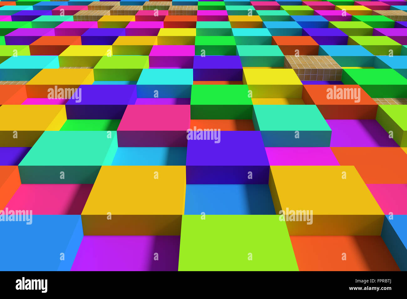 3d rendering of a lot of colorful cubes Stock Photo - Alamy