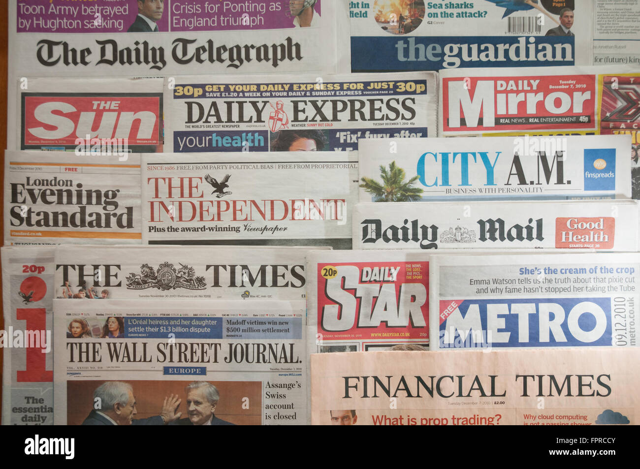 Selection of British National Newspapers as a montage Stock Photo - Alamy