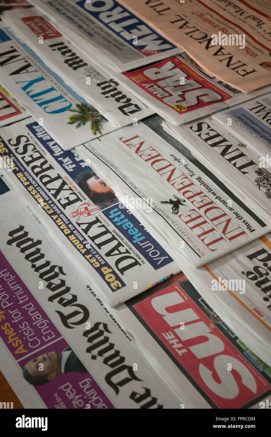 Selection of British National Newspapers as a montage Stock Photo - Alamy