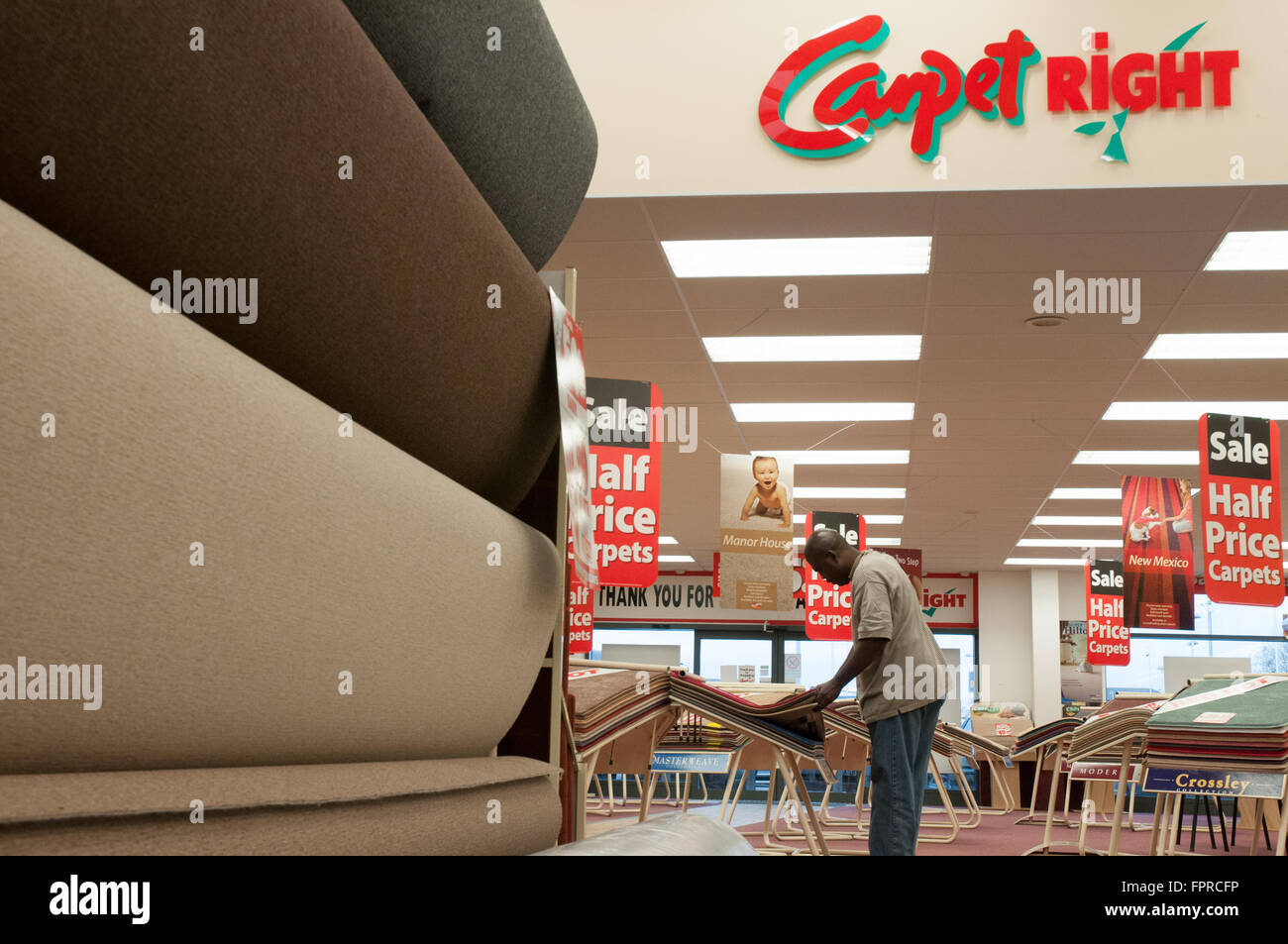 Carpetright retail store products on display Stock Photo - Alamy