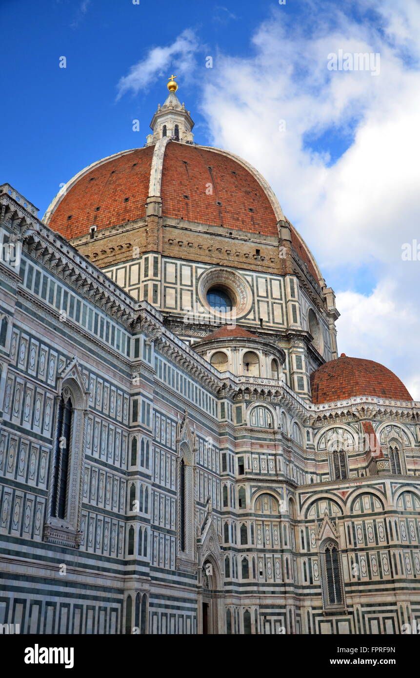 Spectacular view of famous marble cathedral Santa Maria del Fiore in ...