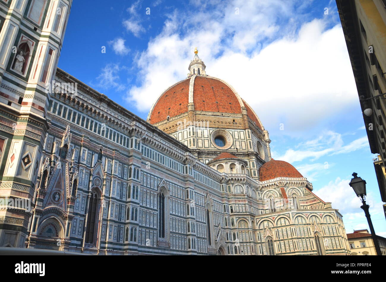 Spectacular view of famous marble cathedral Santa Maria del Fiore in ...
