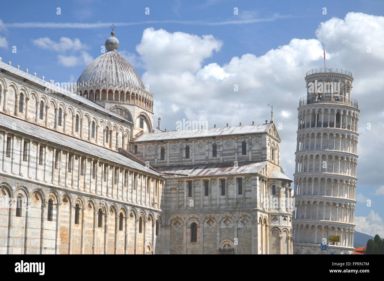 The famous Leaning Tower on Square of Miracles in Pisa, Tuscany in ...