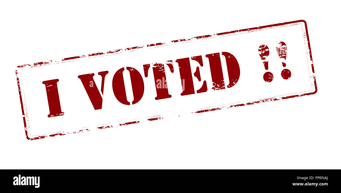 Rubber stamp with text i voted inside, vector illustration Stock Photo ...