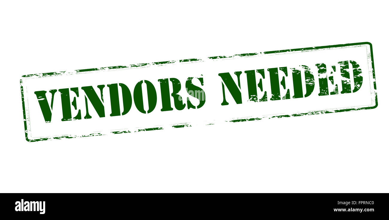 Rubber stamp with text vendors needed inside, vector illustration Stock ...