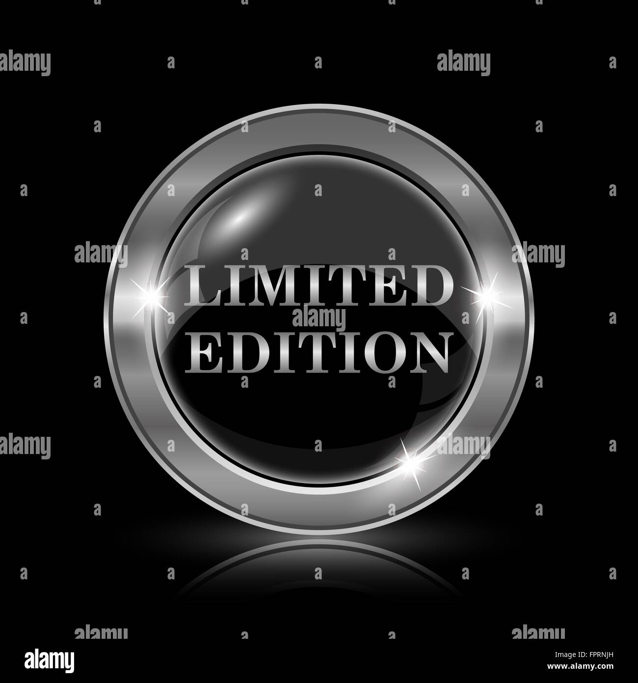 Limited edition icon. Internet button on black background Stock Photo ...