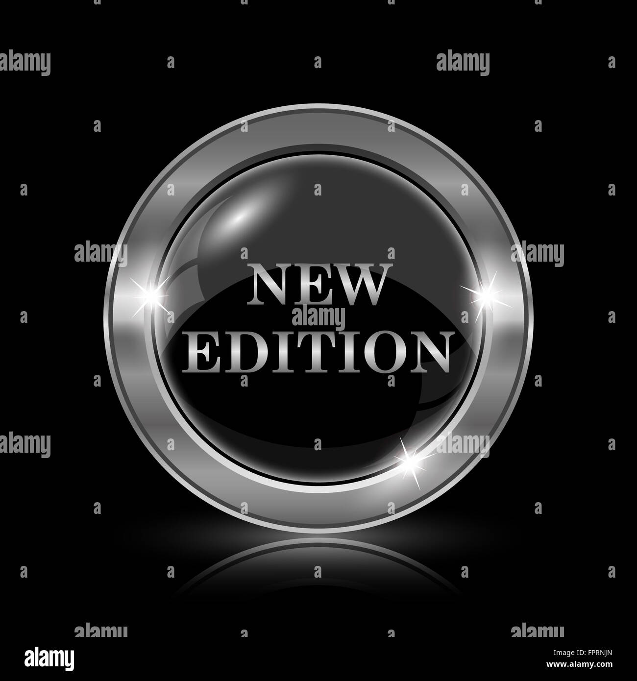 New edition icon. Internet button on black background Stock Photo - Alamy