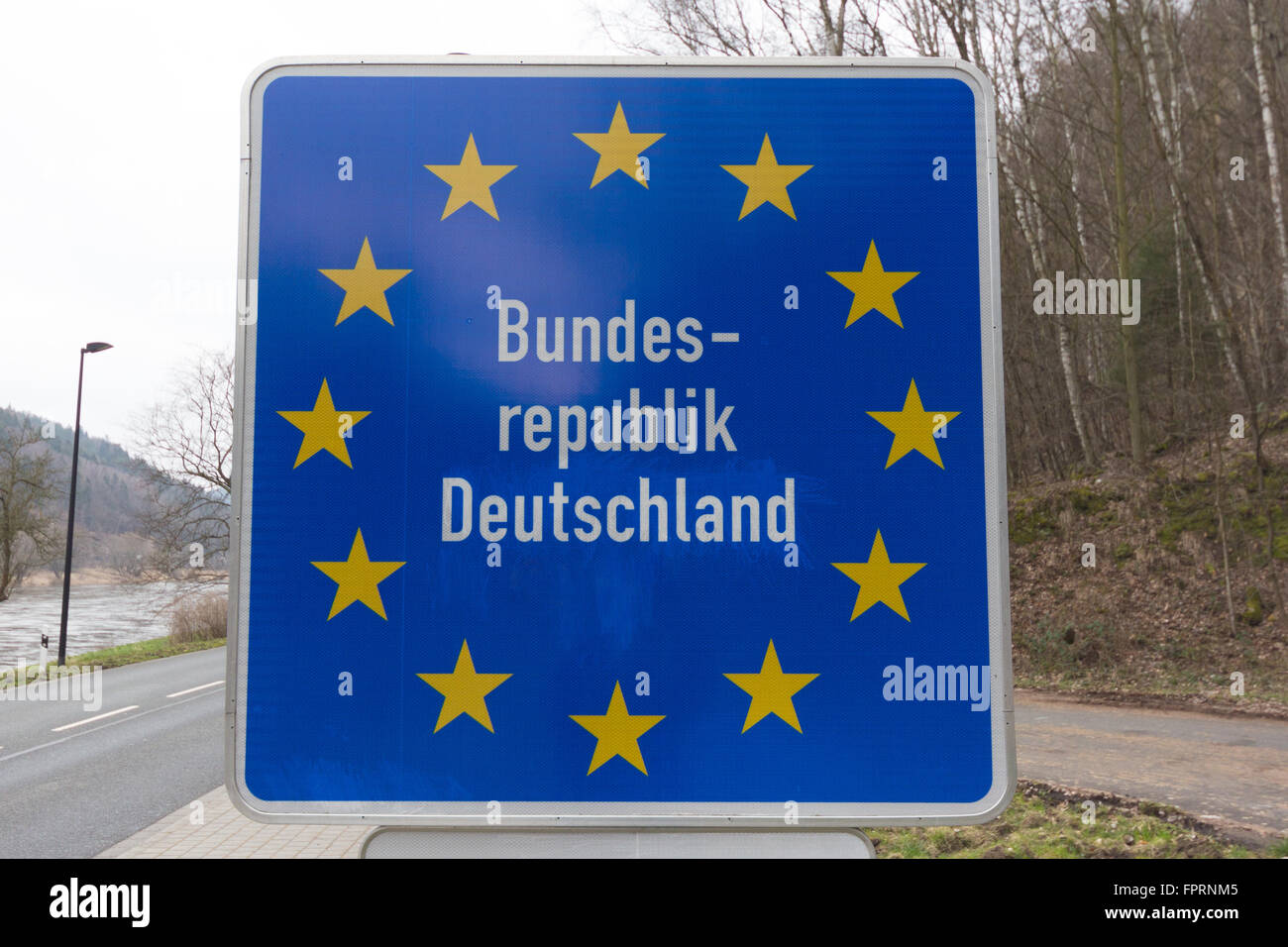 German border sign hi-res stock photography and images - Alamy