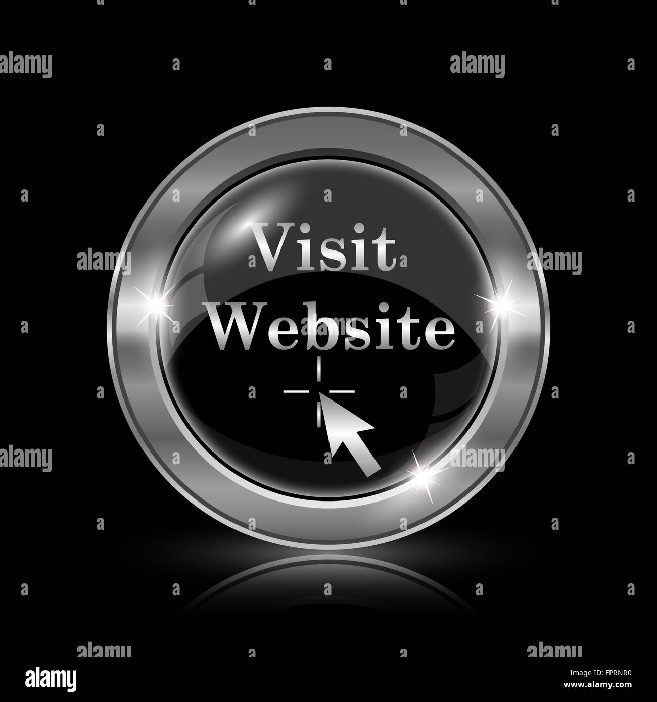 Visit website icon. Internet button on black background Stock Photo - Alamy