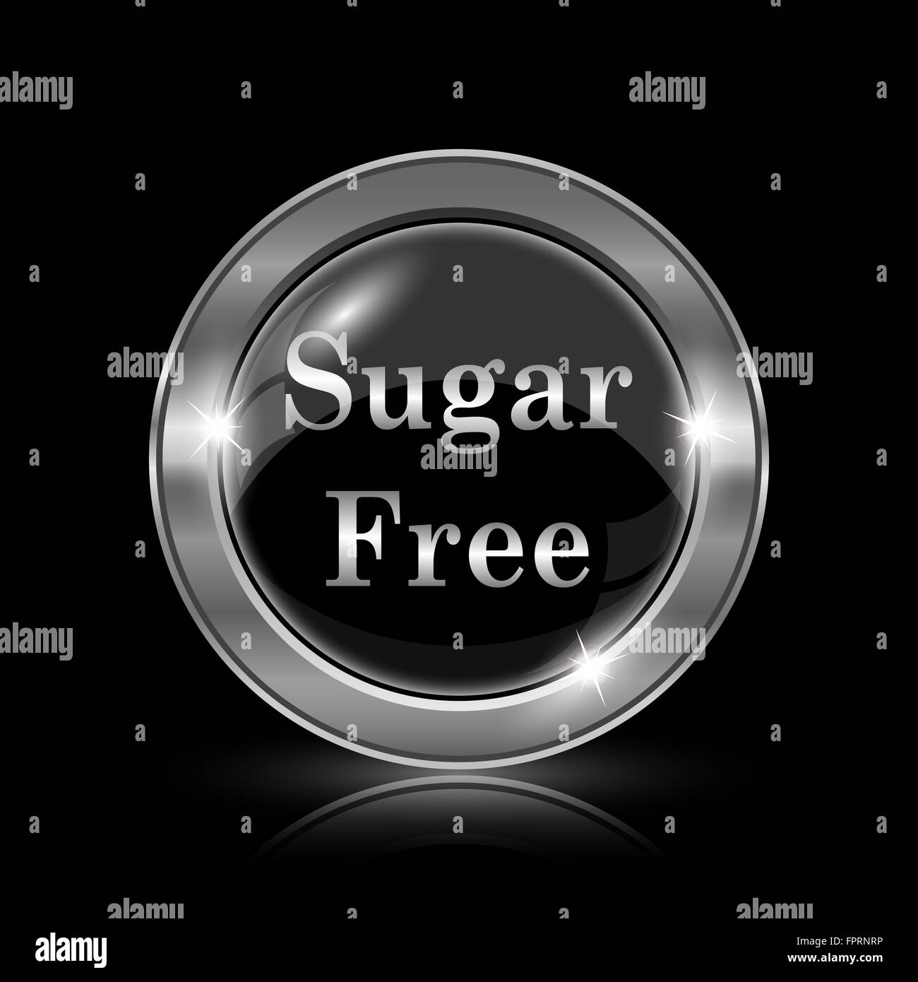 Sugar free icon. Internet button on black background Stock Photo - Alamy