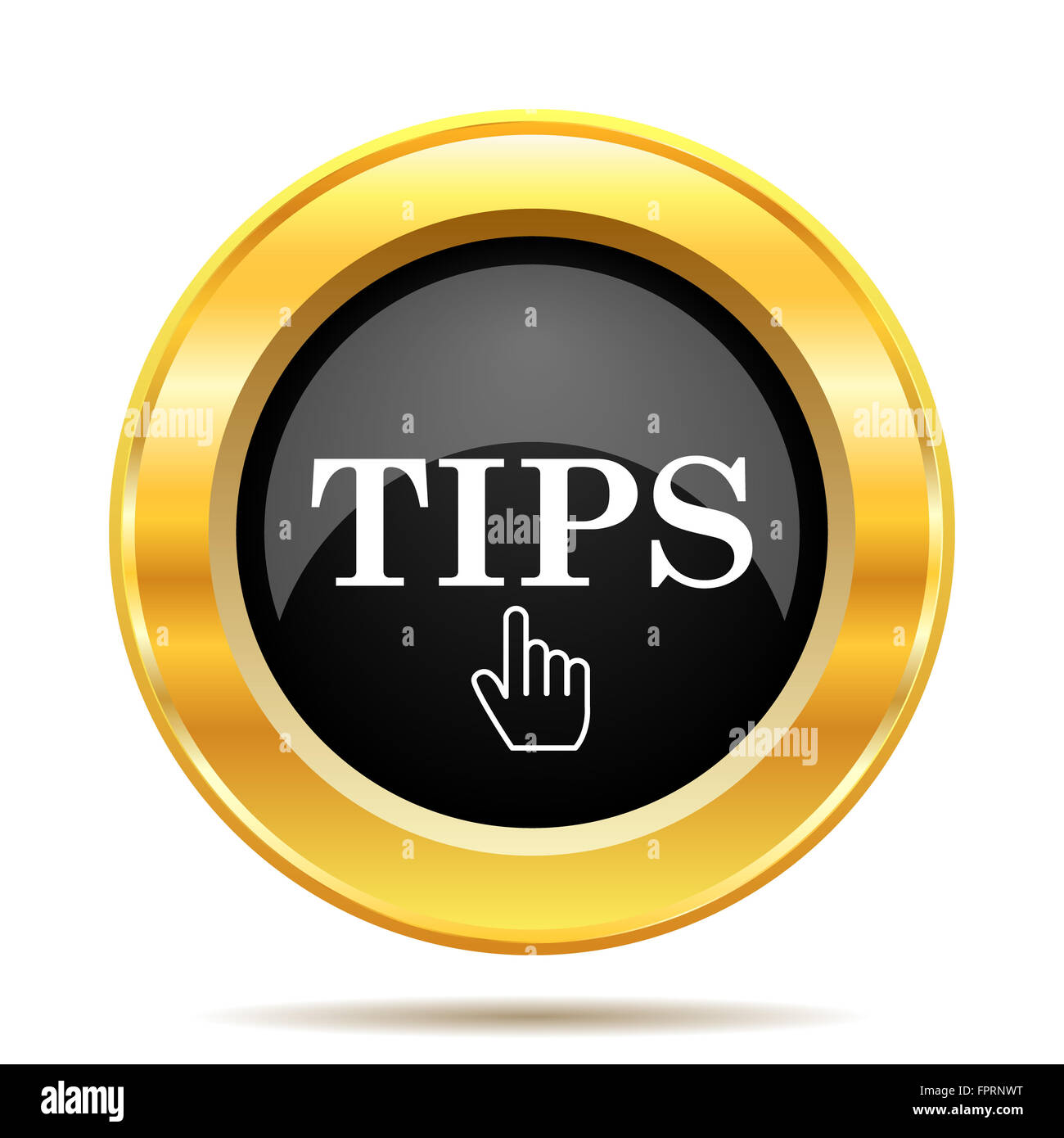 Tips icon. Internet button on white background Stock Photo - Alamy