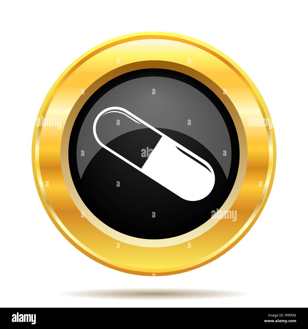 Pill icon. Internet button on white background Stock Photo - Alamy