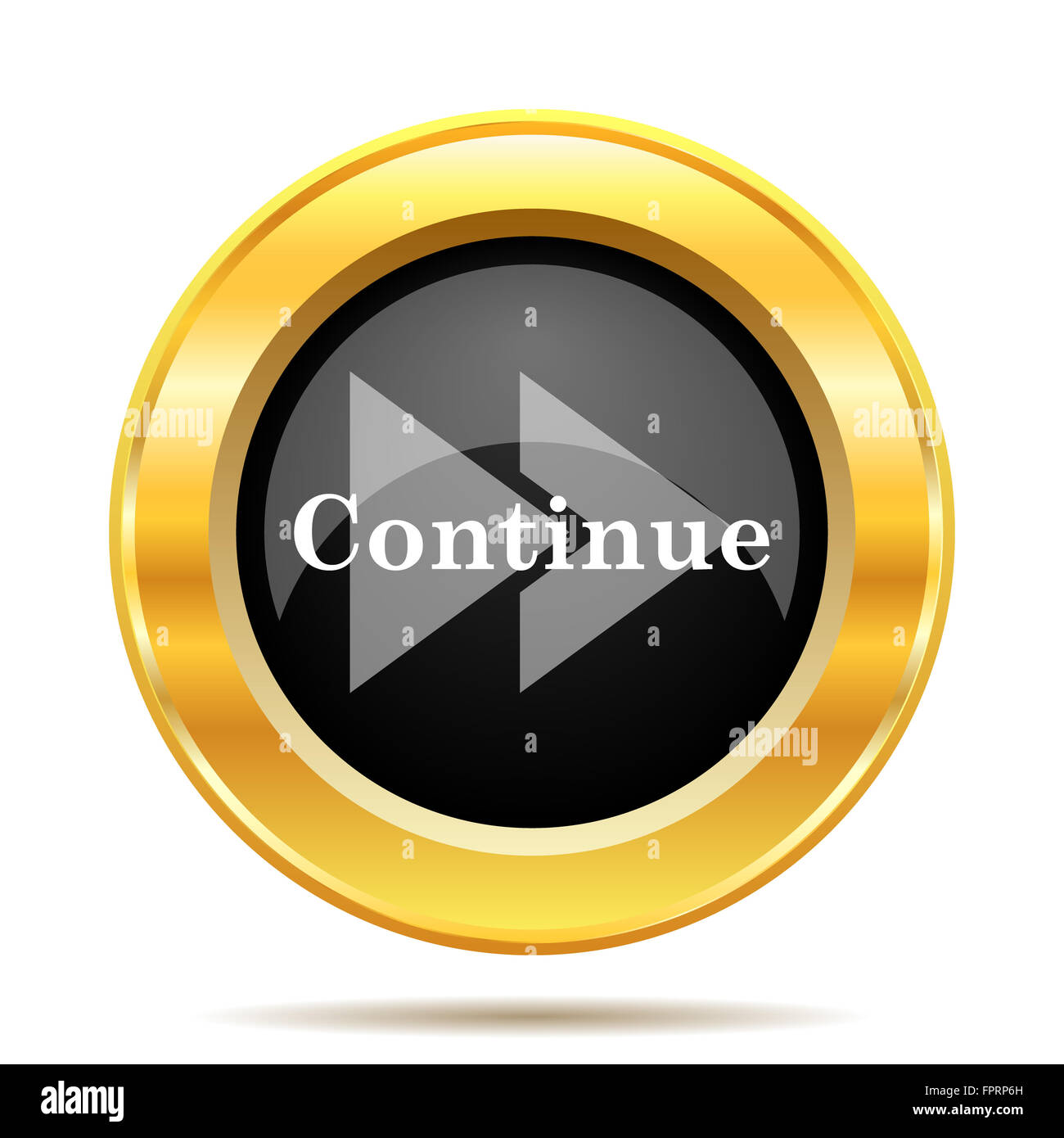 Continue icon. Internet button on white background Stock Photo - Alamy