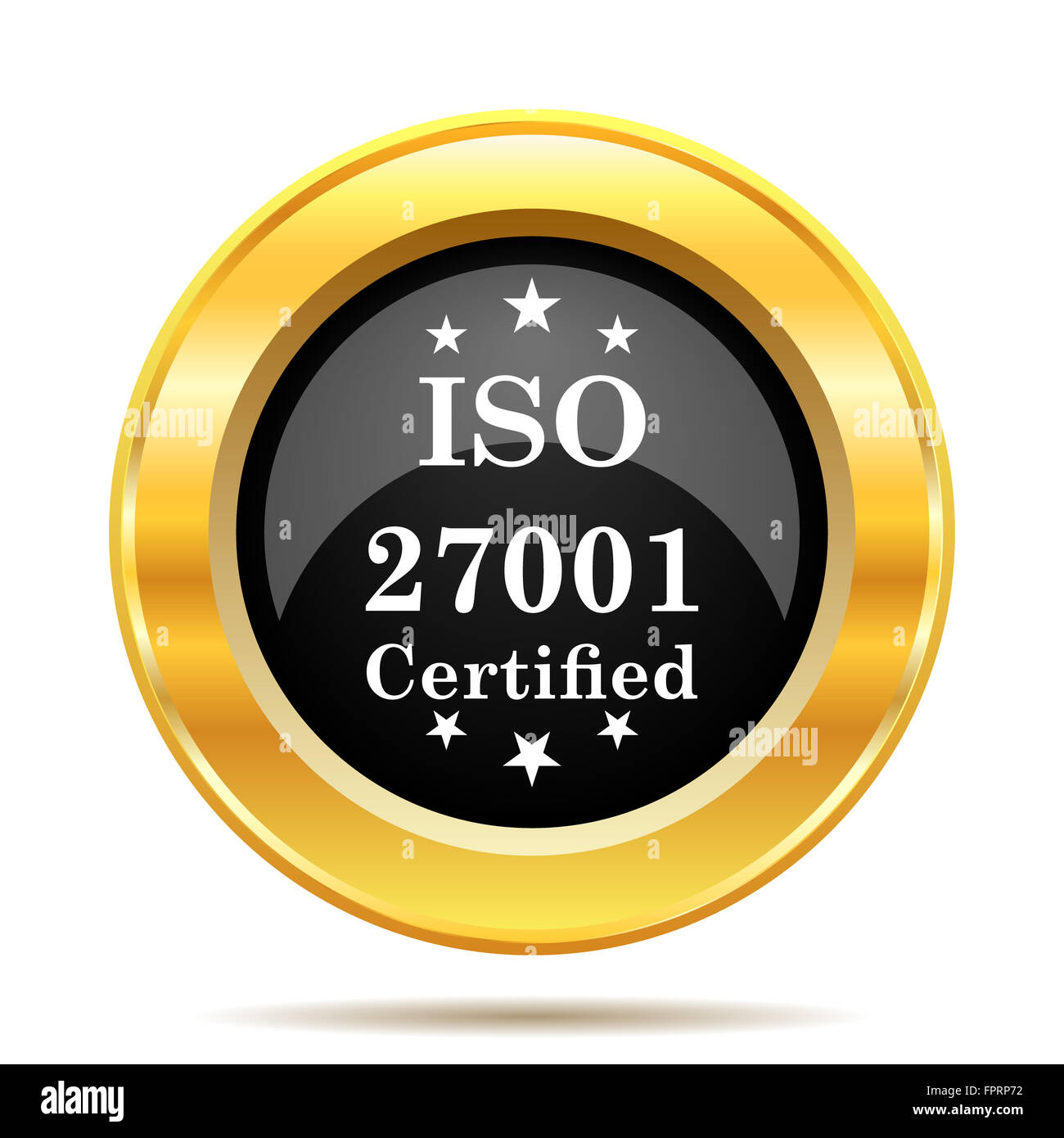 ISO 27001 icon. Internet button on white background Stock Photo - Alamy