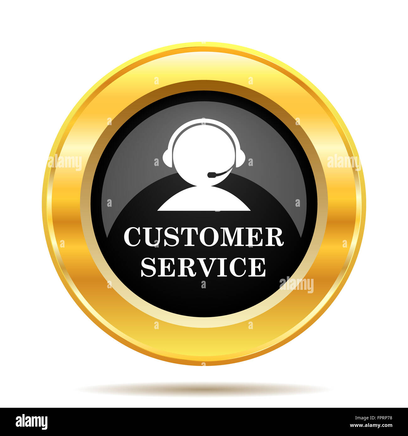 Customer service icon. Internet button on white background Stock Photo ...