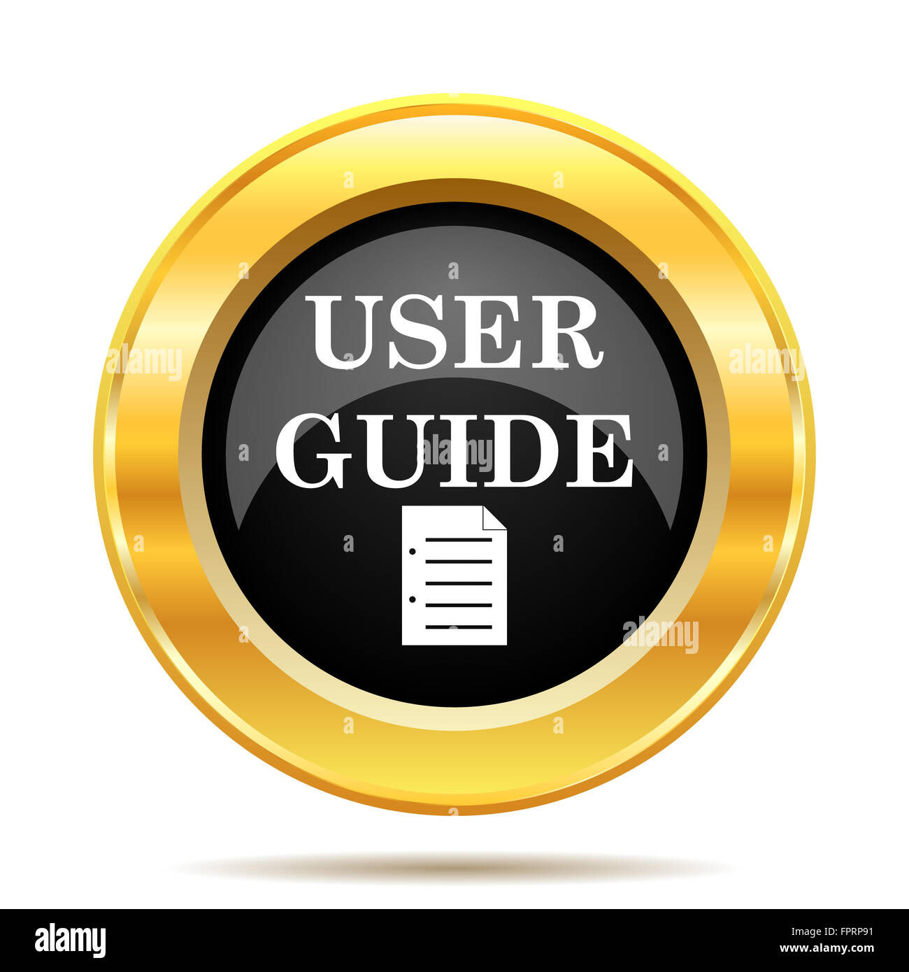 User guide icon. Internet button on white background Stock Photo - Alamy