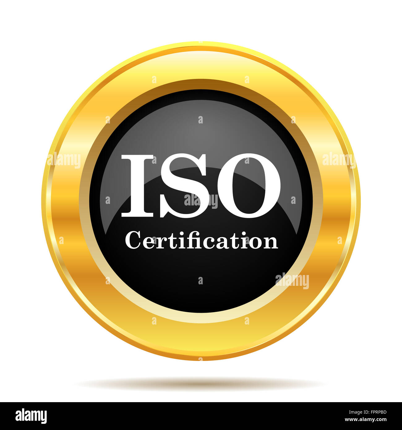 ISO certification icon. Internet button on white background Stock Photo ...