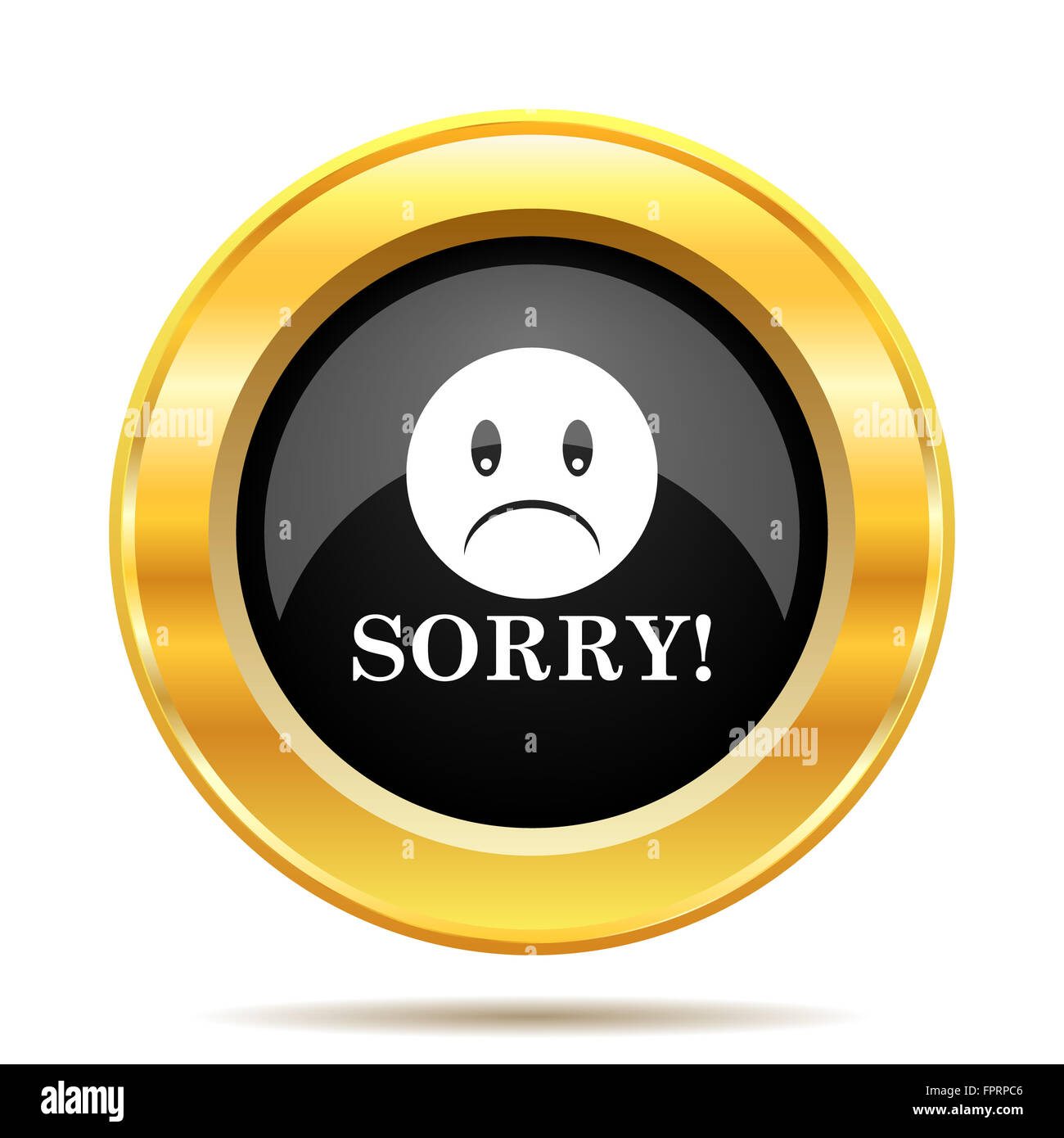 Sorry icon. Internet button on white background Stock Photo - Alamy