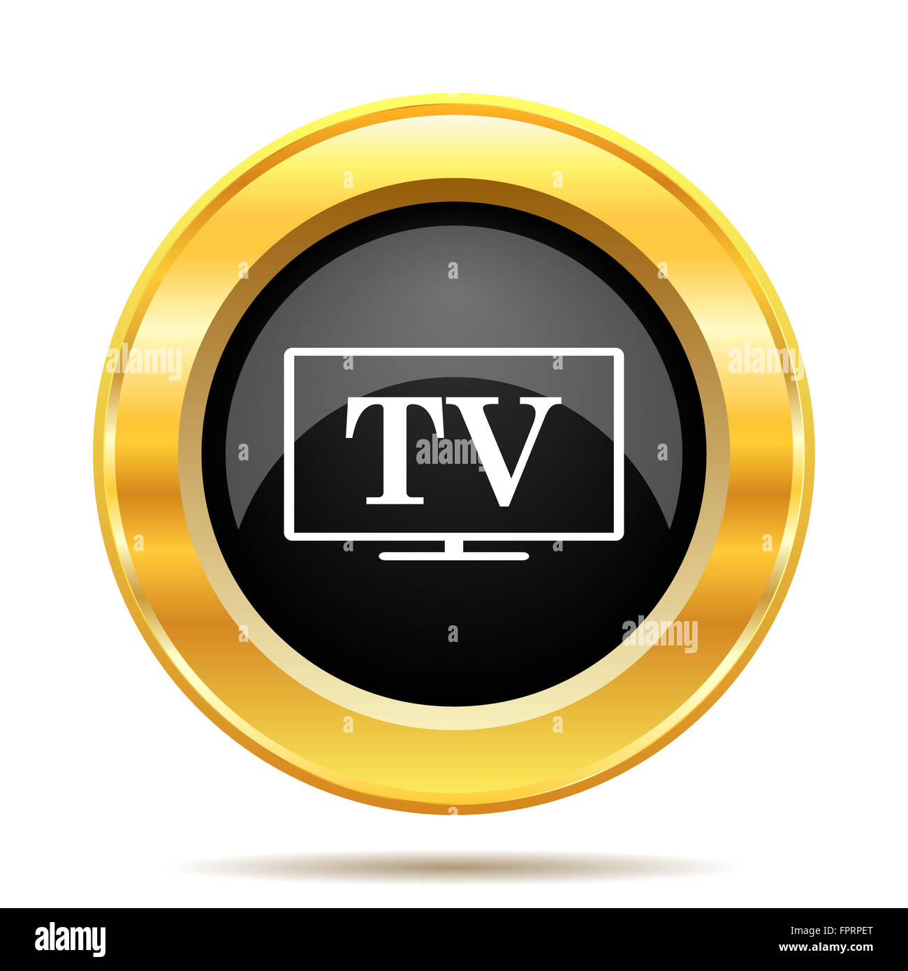 TV icon. Internet button on white background Stock Photo - Alamy