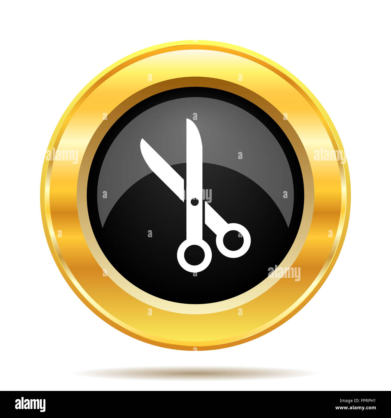 Cut icon. Internet button on white background Stock Photo - Alamy