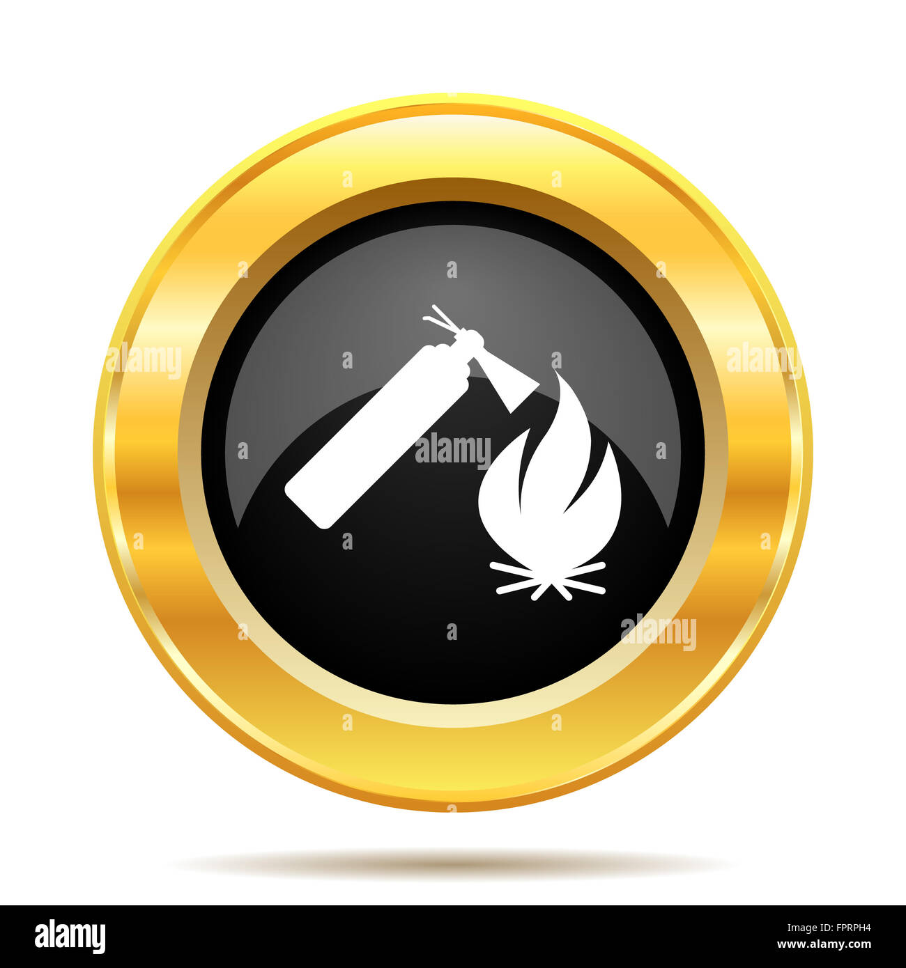 Fire icon. Internet button on white background Stock Photo - Alamy