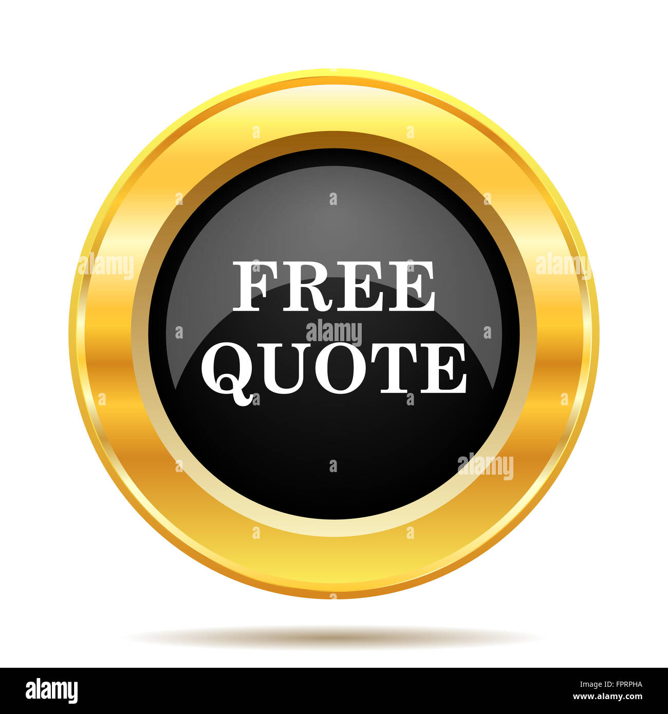 Free quote icon. Internet button on white background Stock Photo - Alamy