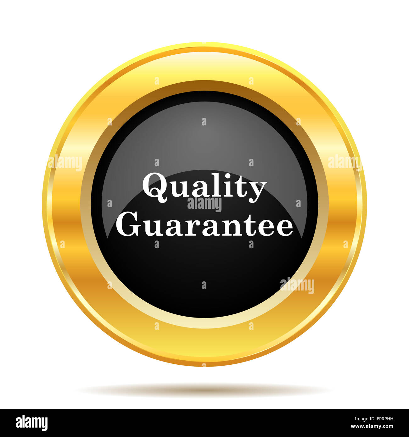 Quality guarantee icon. Internet button on white background Stock Photo ...