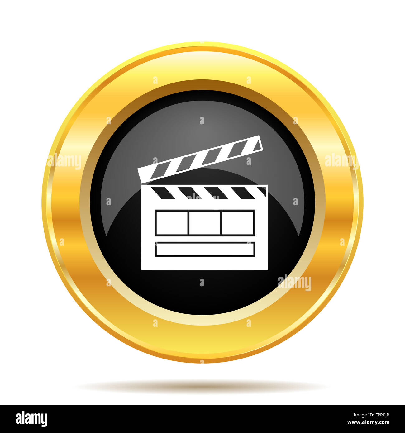 Movie icon. Internet button on white background Stock Photo - Alamy