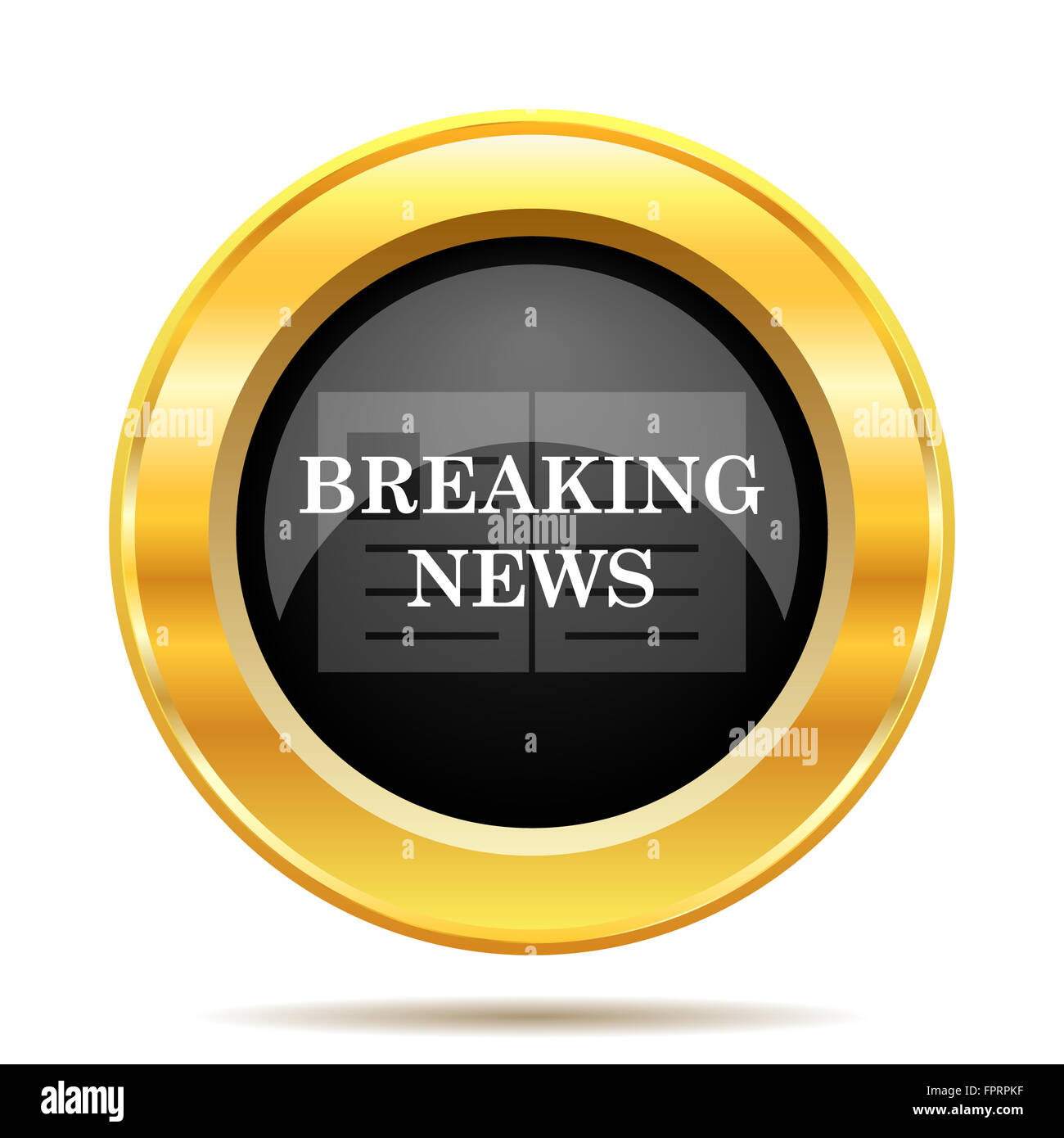 Breaking news icon. Internet button on white background Stock Photo - Alamy