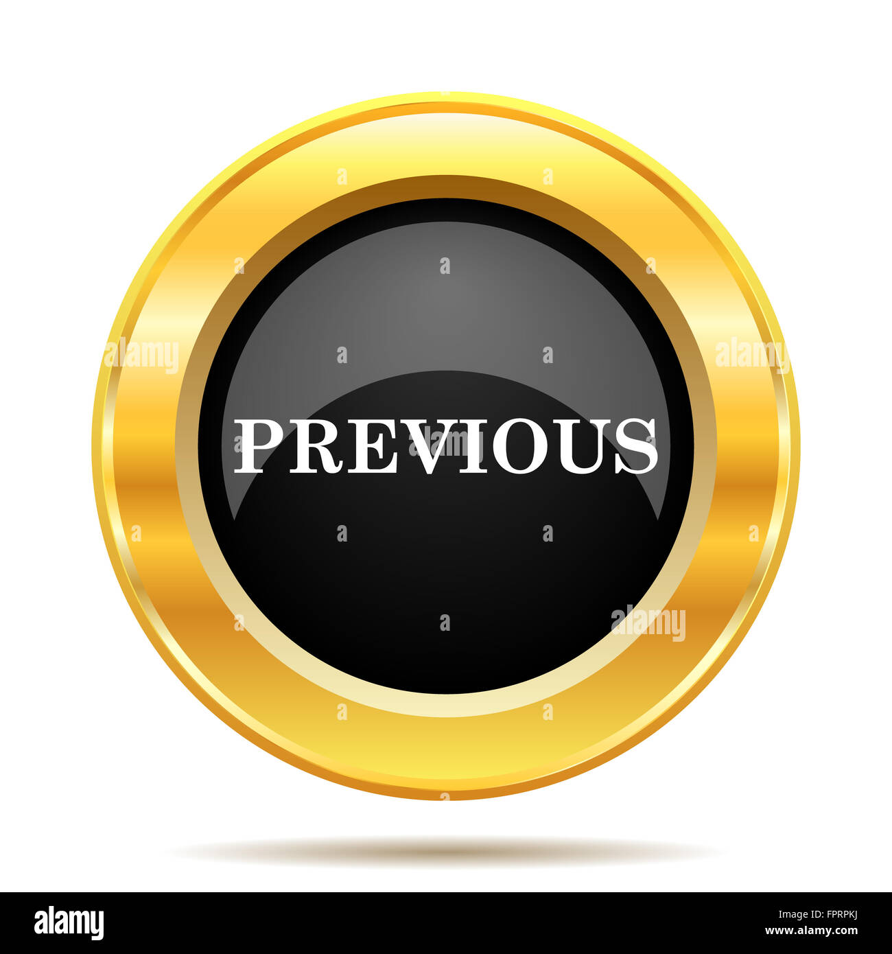 Previous icon. Internet button on white background Stock Photo - Alamy