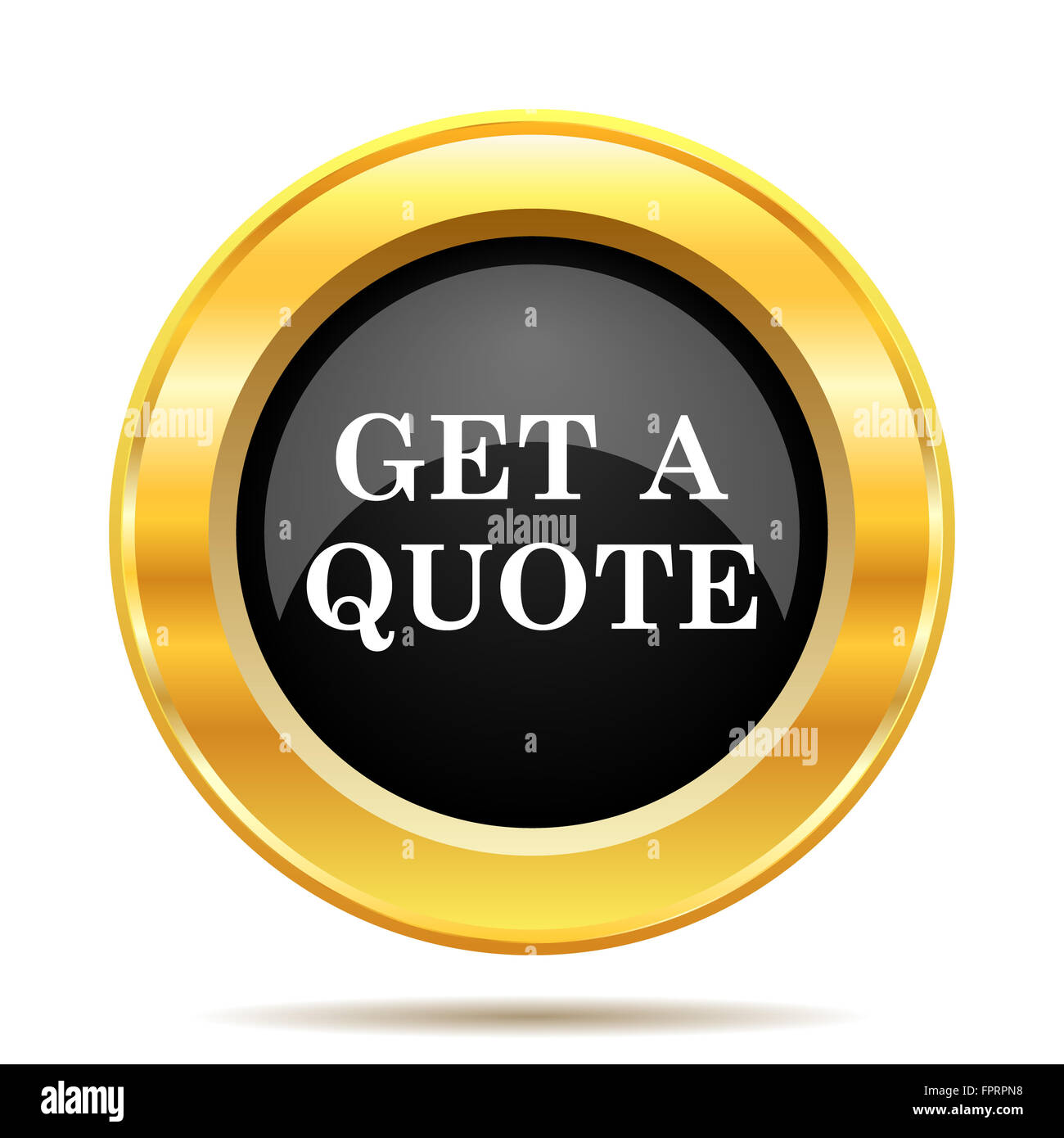 Get a quote icon. Internet button on white background Stock Photo - Alamy