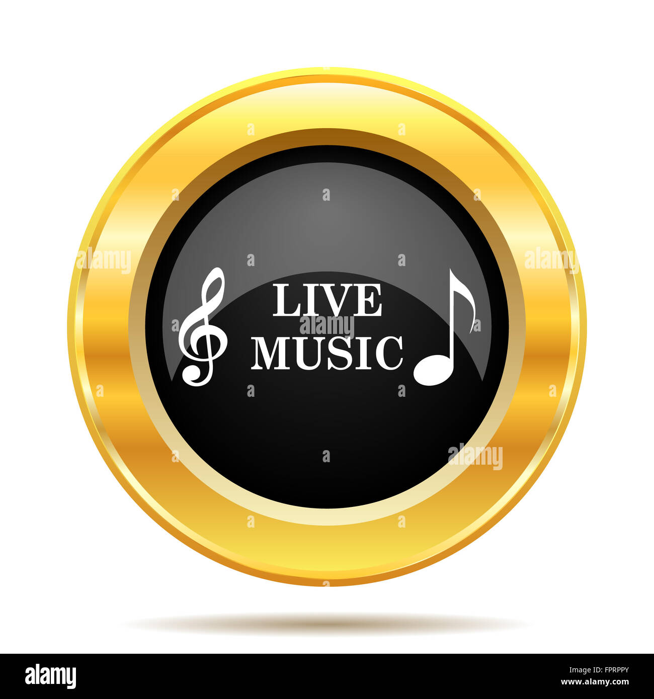 Live music icon. Internet button on white background Stock Photo - Alamy