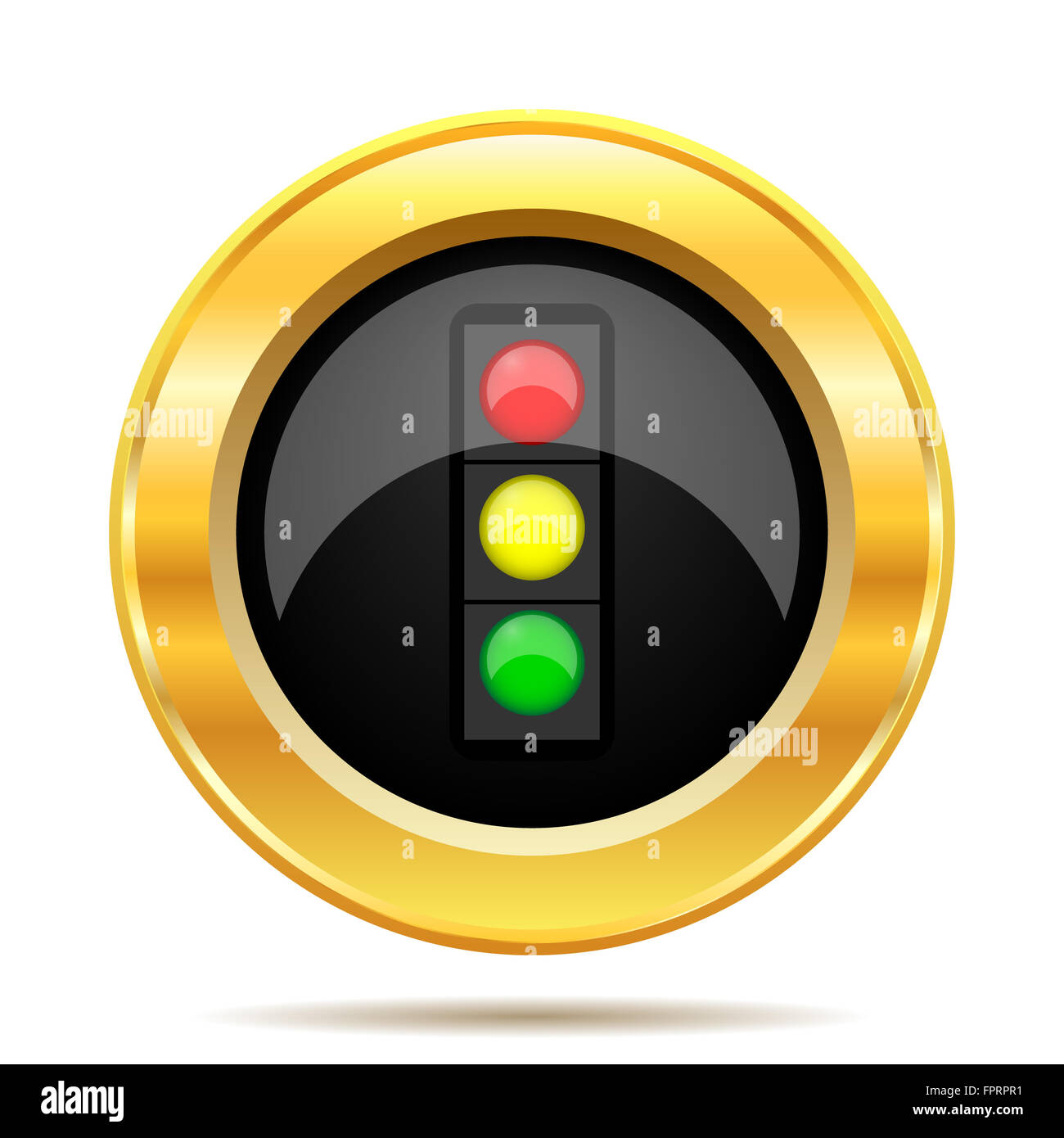 Traffic light icon. Internet button on white background Stock Photo - Alamy
