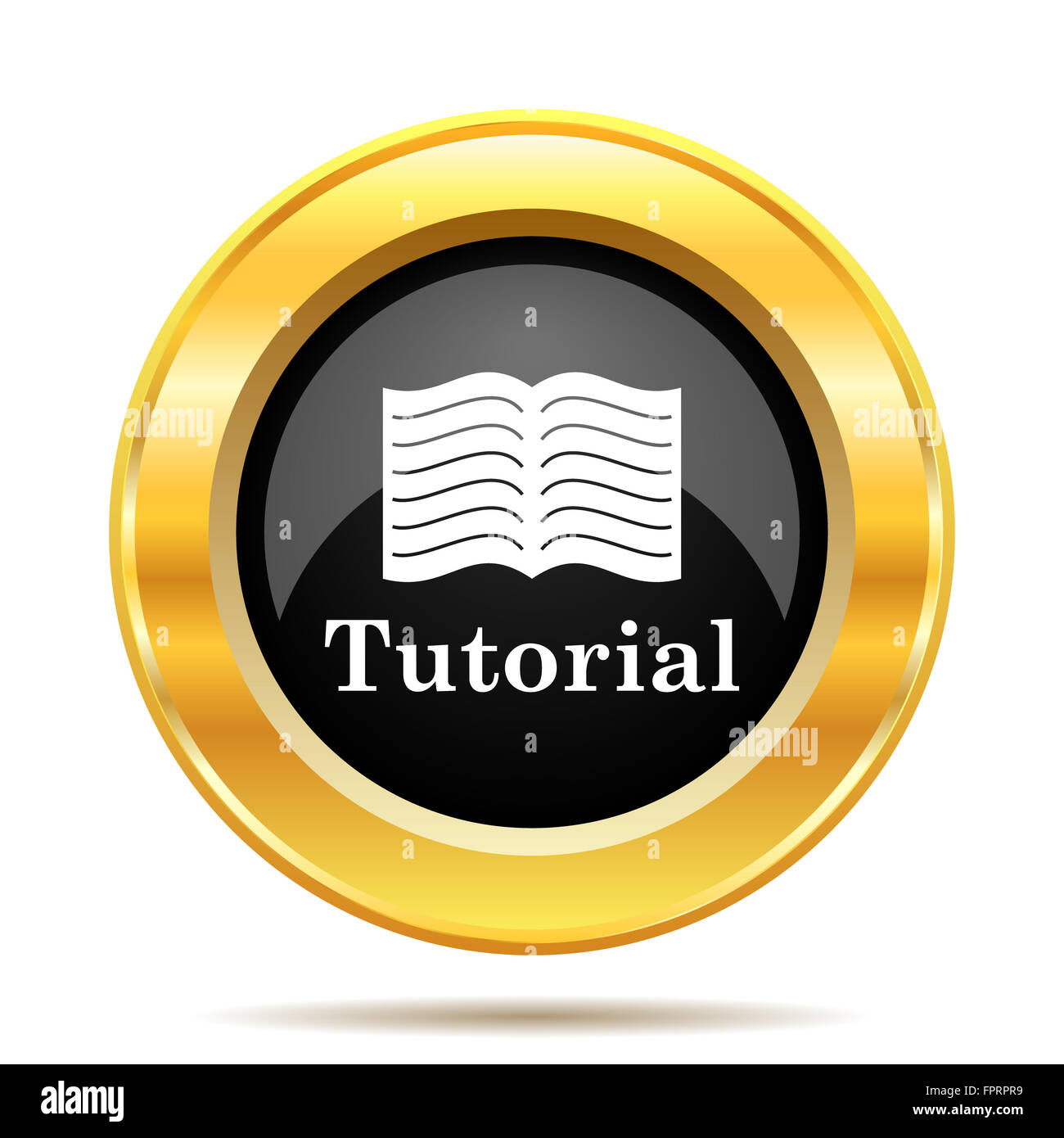 Tutorial icon. Internet button on white background Stock Photo - Alamy