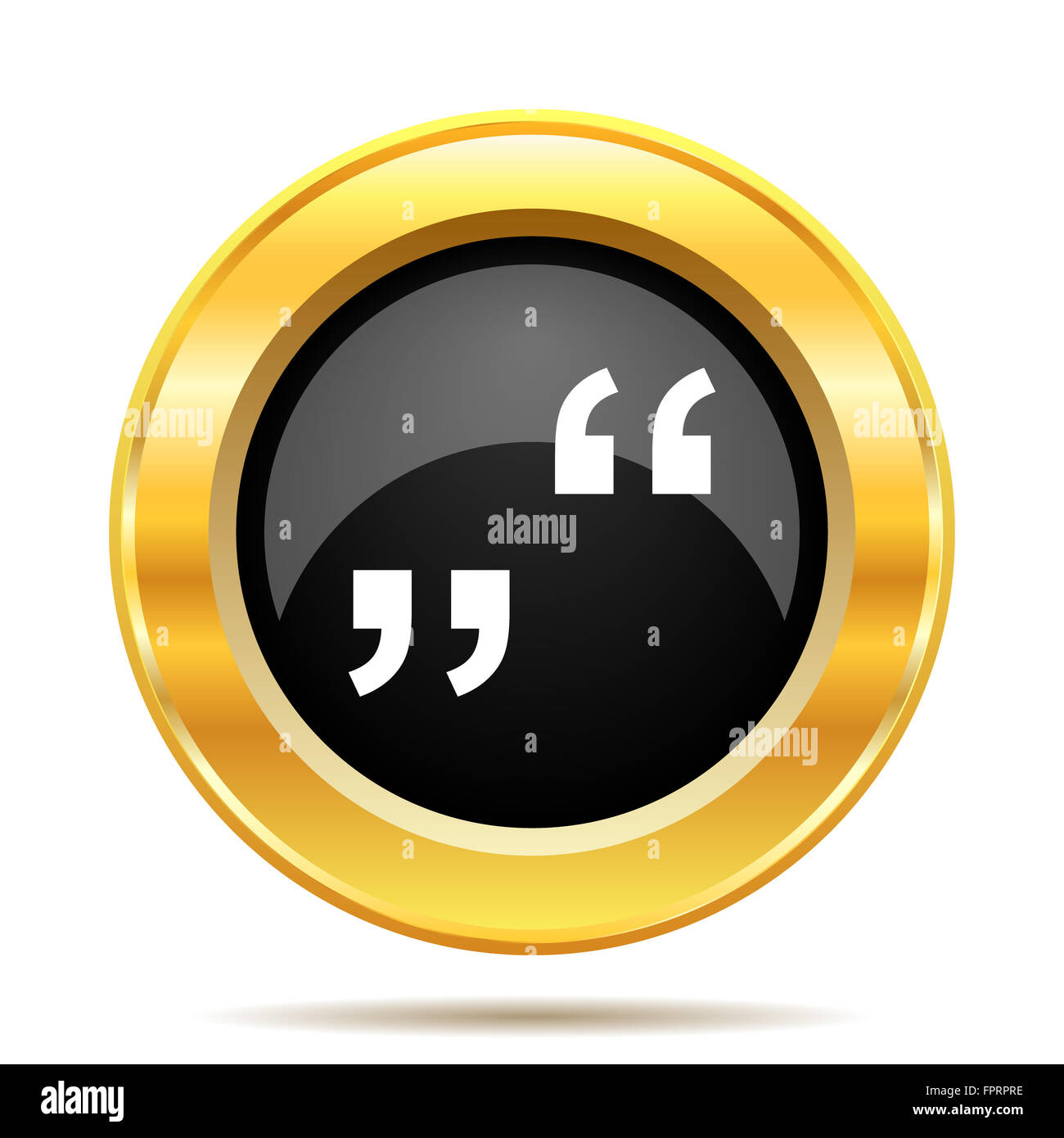 Quotation marks icon. Internet button on white background Stock Photo ...