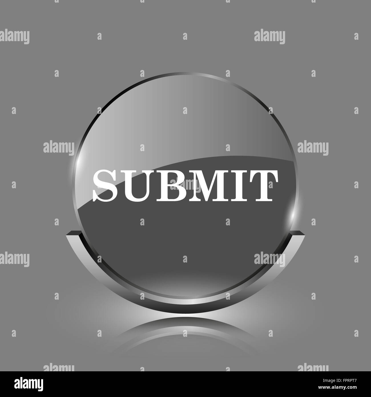 Submit icon. Shiny glossy internet button on grey background Stock ...