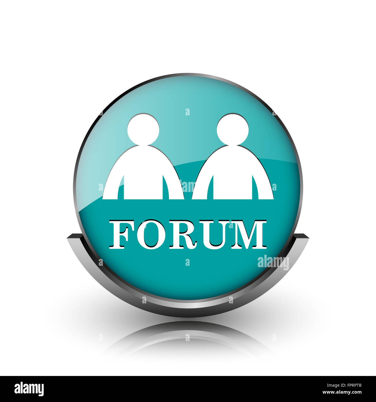 Forum icon. Metallic internet button on white background Stock Photo ...