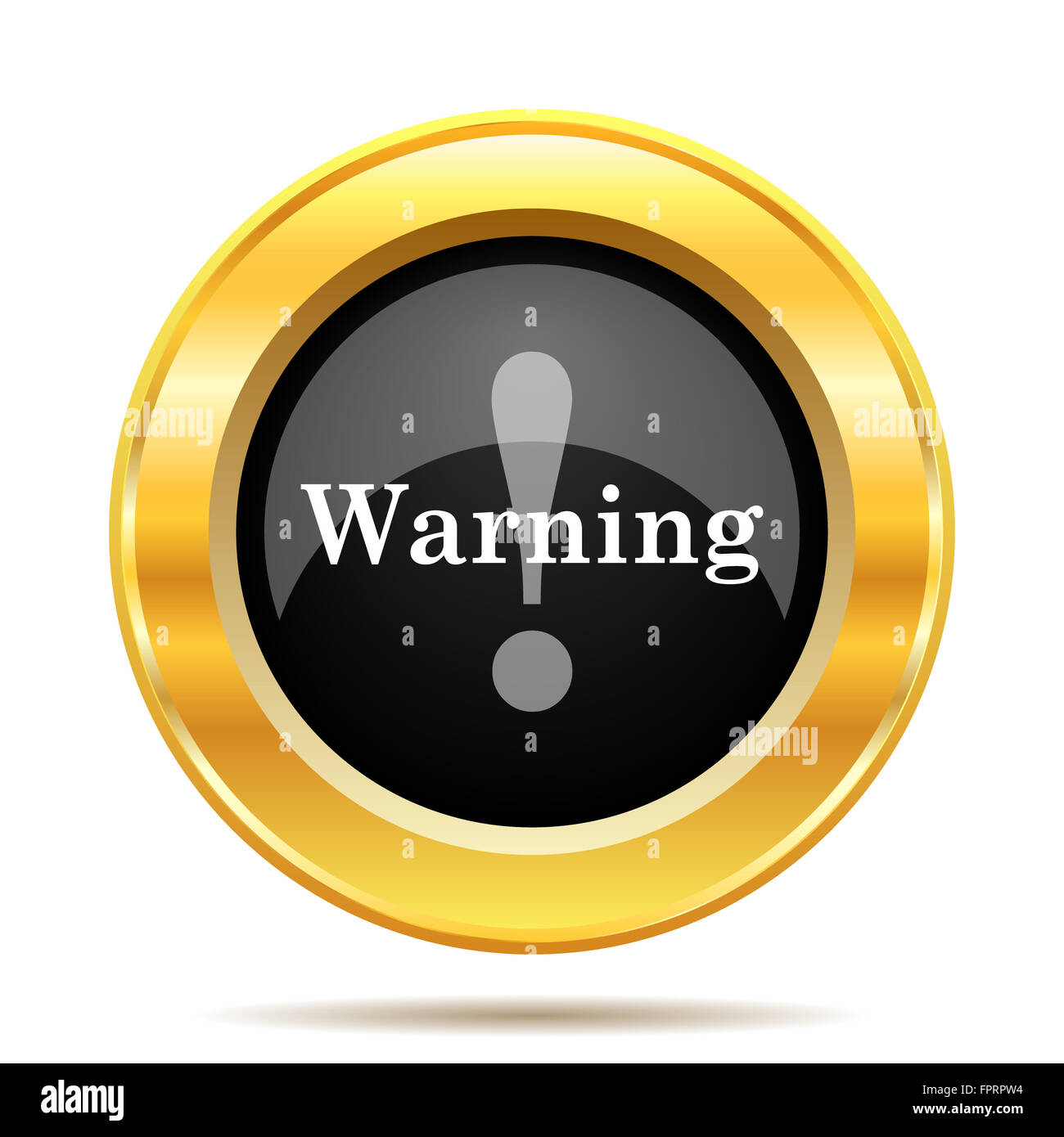 Warning icon. Internet button on white background Stock Photo - Alamy