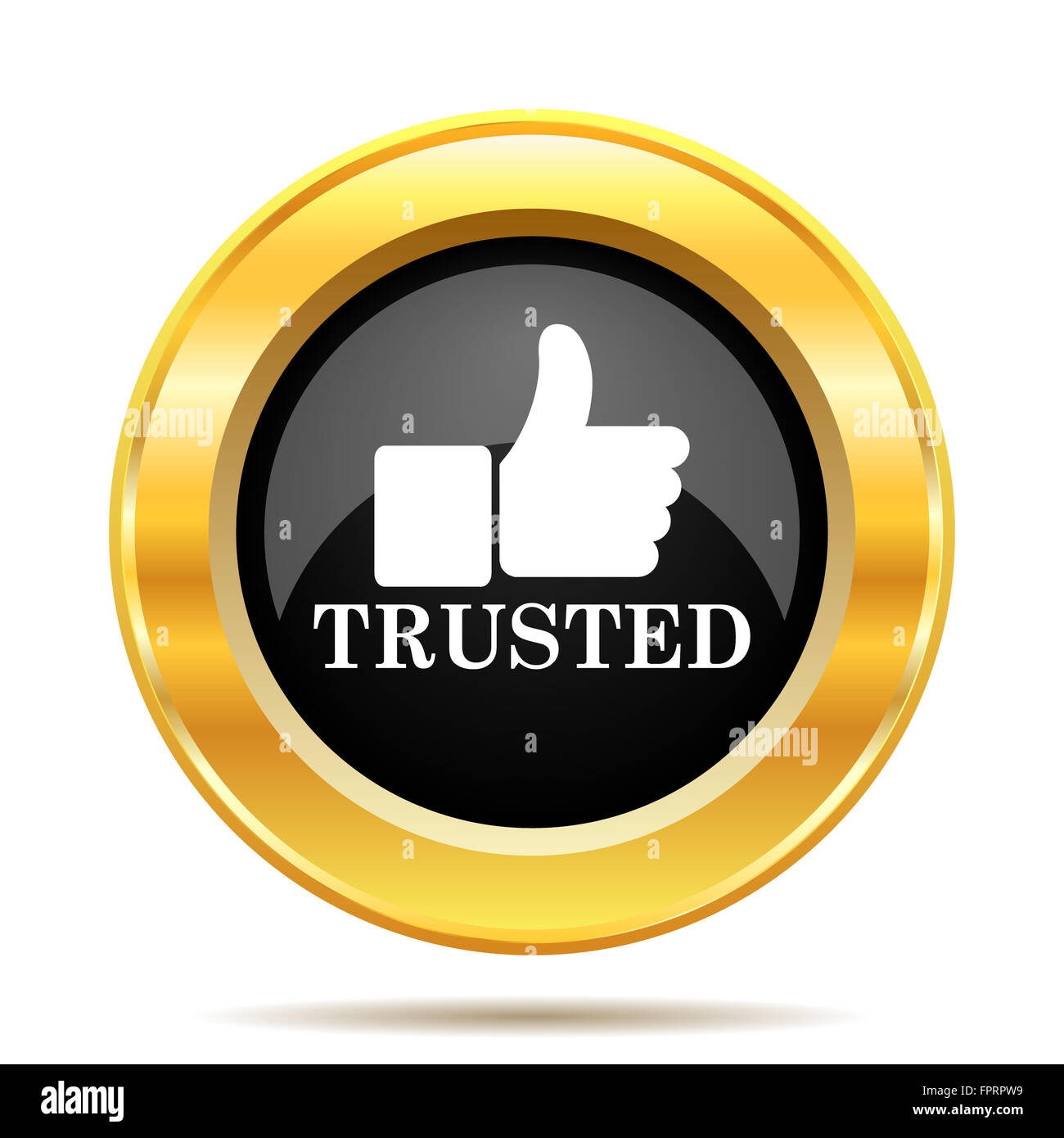 Trusted icon. Internet button on white background Stock Photo - Alamy