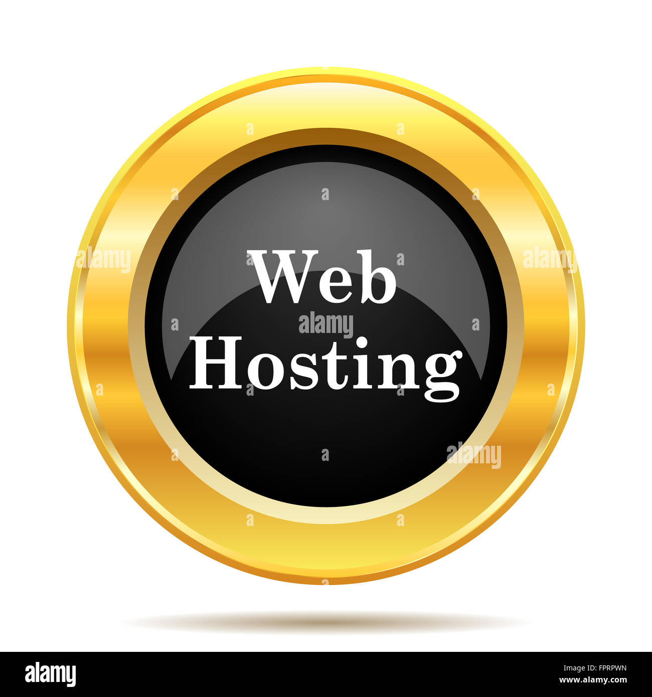 Web hosting icon. Internet button on white background Stock Photo - Alamy